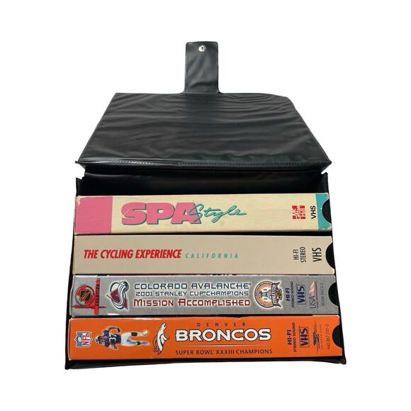 Media | Vintage Vhs Library Case With 4 Retro Vhs Tapes Classic Storage ...